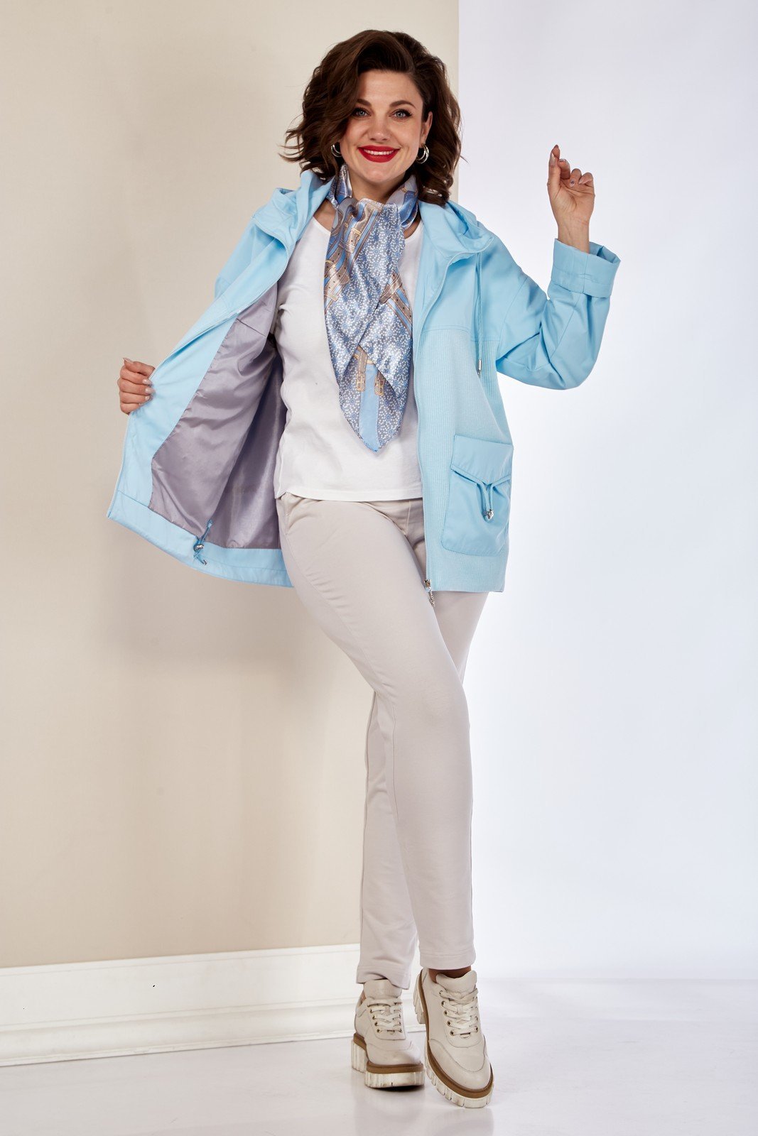 Куртка 2144 голубой Shetti купить - 6% скидка | в наличии